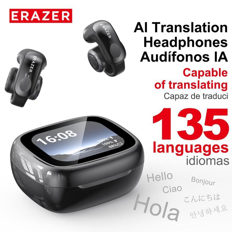 ERAZER XF28 Fones de Ouvido Sem Fio de Tradução de Orelha Aberta com ...