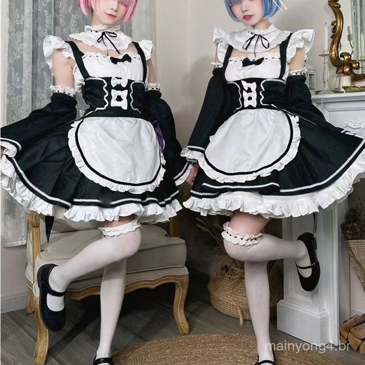 RE : Zero-Vida Inicial Em Outro Mundo Ram Rem Cosplay Maid Lolita ...