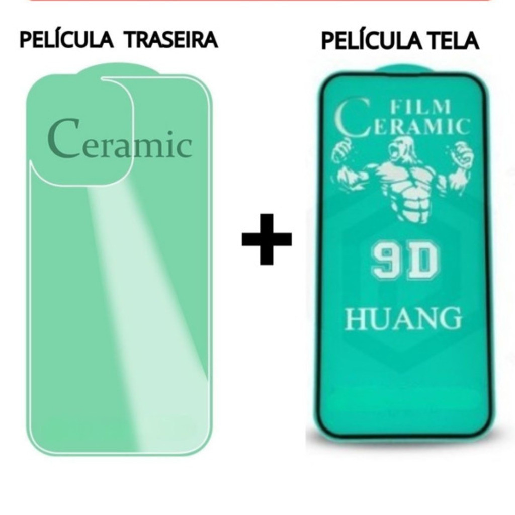 Kit 2em1 Película Traseira + Película Tela Cerâmica Para iPhone 11 12 ...