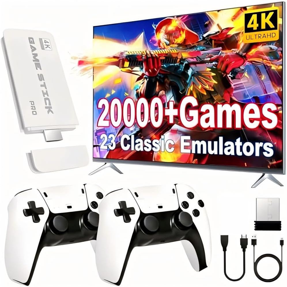 Game Stick M15 Pro 4K HDMI 64GB com 2 Controles Sem Fio e 20.000 Jogos ...