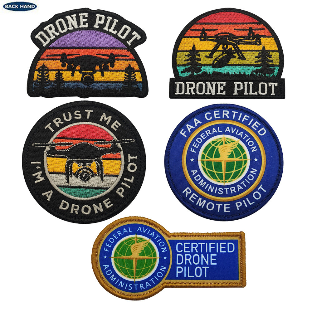 Original DRONE PILOT DRONE Rainbow Stripes Adesivos de Pano Bordados ...