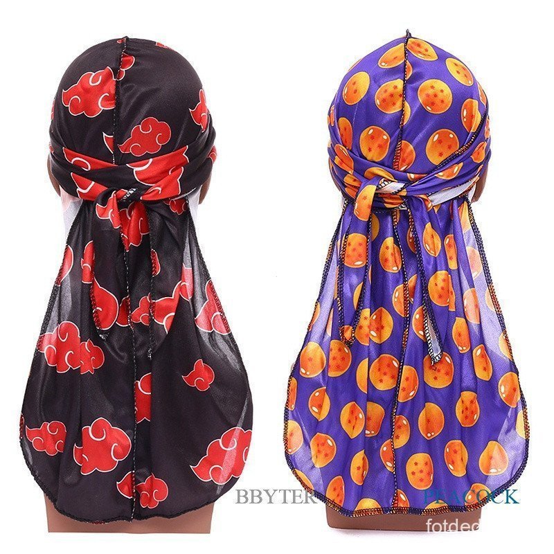 Rua Hip-Hop Durags Sedoso Para Homens Imprimir Bandana Turbante Chapéu ...