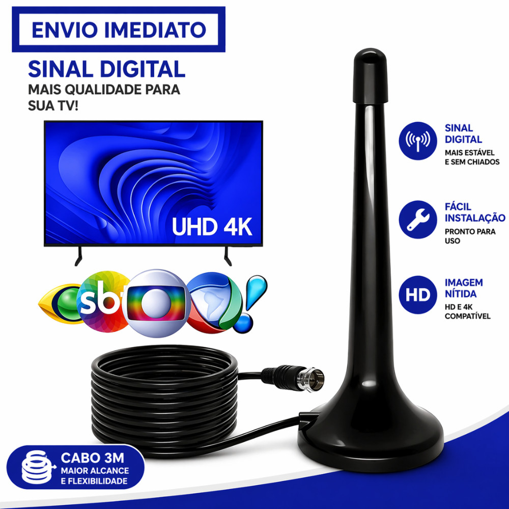 Antena Digital para TV| Imagem HDTV e Instalação Fácil | Alta ...