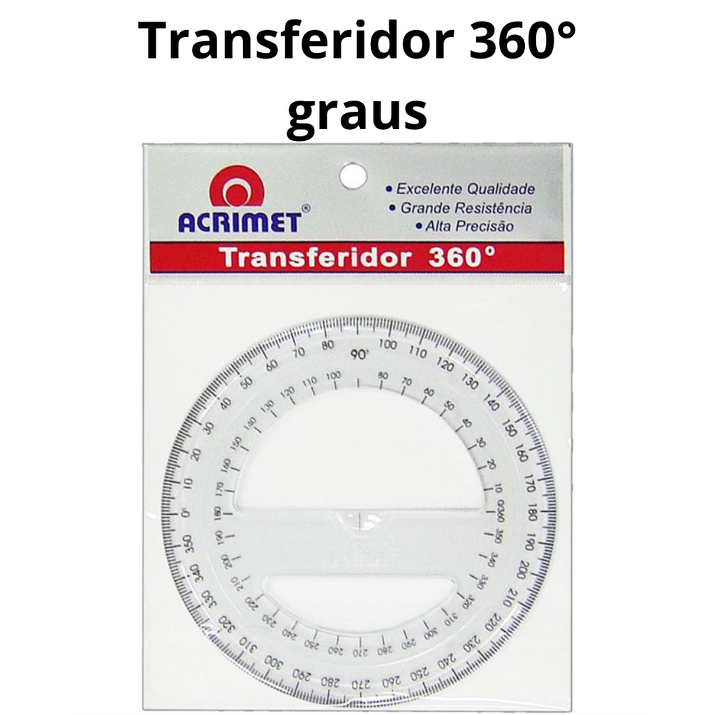 Transferidor 360° Acrimet Poliestireno Cristal Transparente – Alta ...