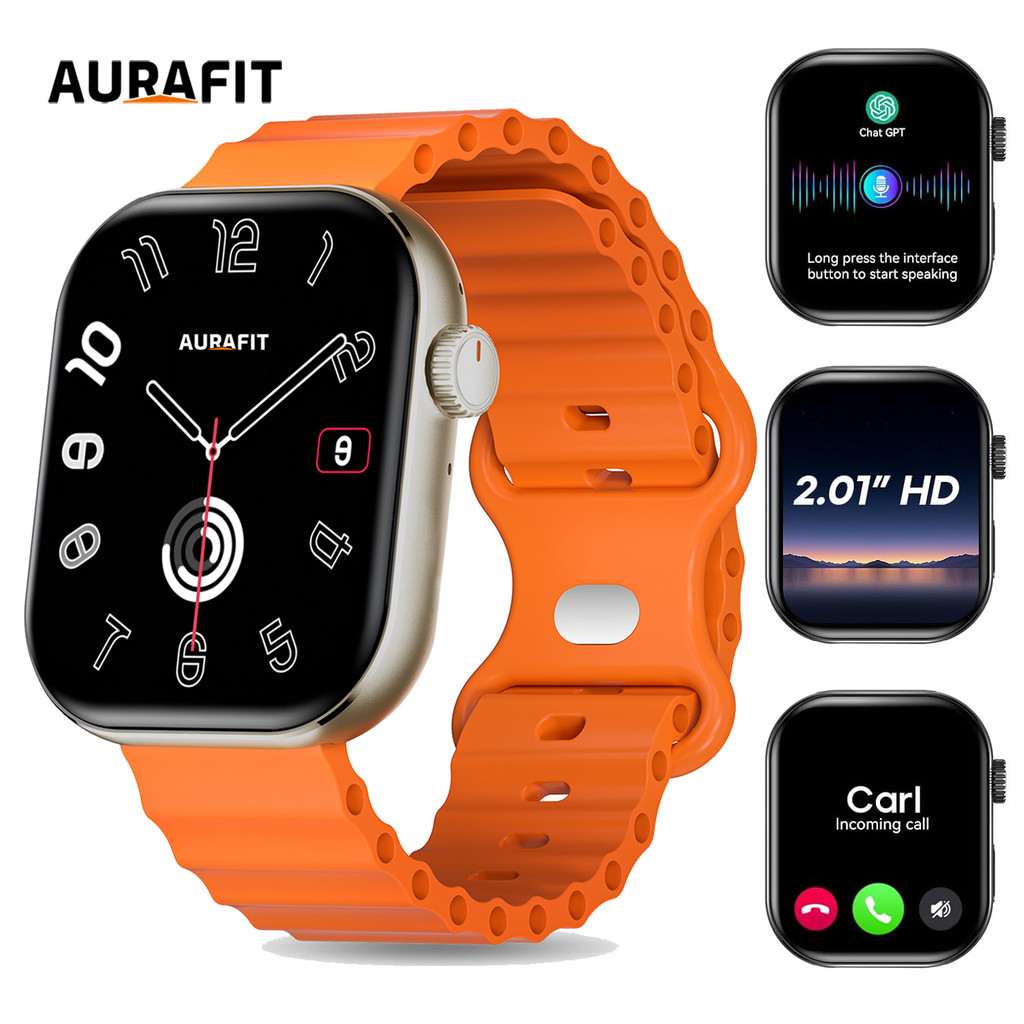 Aurafit F39 2.01 inch Smartwatch with Bluetooth Call SPO2 Monitor ...