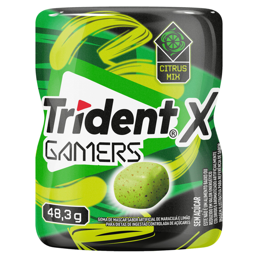 Chiclete Trident XGamers Citrus Maracujá e Limão 48,3g | Shopee Brasil