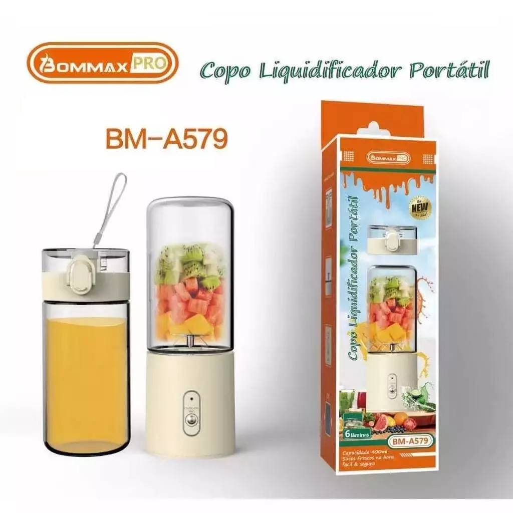 Mini Liquidificador Portátil BM-A579 | 40W com Copo de Vidro Bommax Pro ...