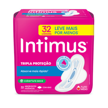 Absorvente Íntimo Tripla Proteção Seca com Abas Intimus 32 und | Shopee ...
