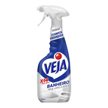 Limpador em spray para banheiro tira limo 2 em 1 X-14 Veja 500ml ...