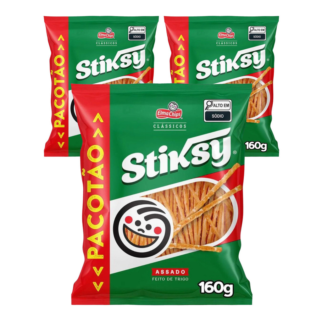 KIT COM 3 STIKSY 160G ELMA CHIPS | Shopee Brasil