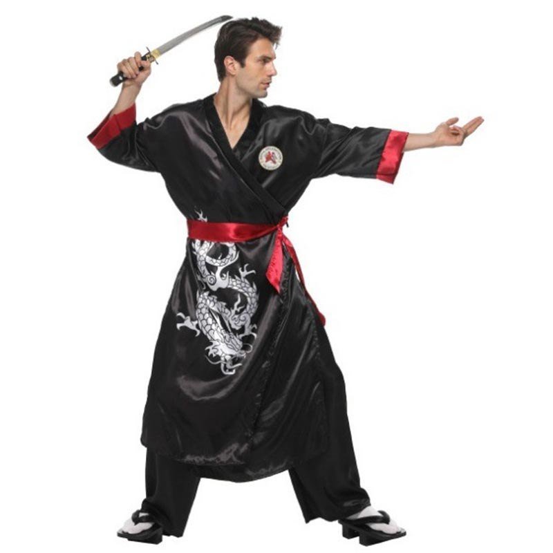 Quimono Japonês com Bordado de Dragão, Traje Tradicional de Samurai ...
