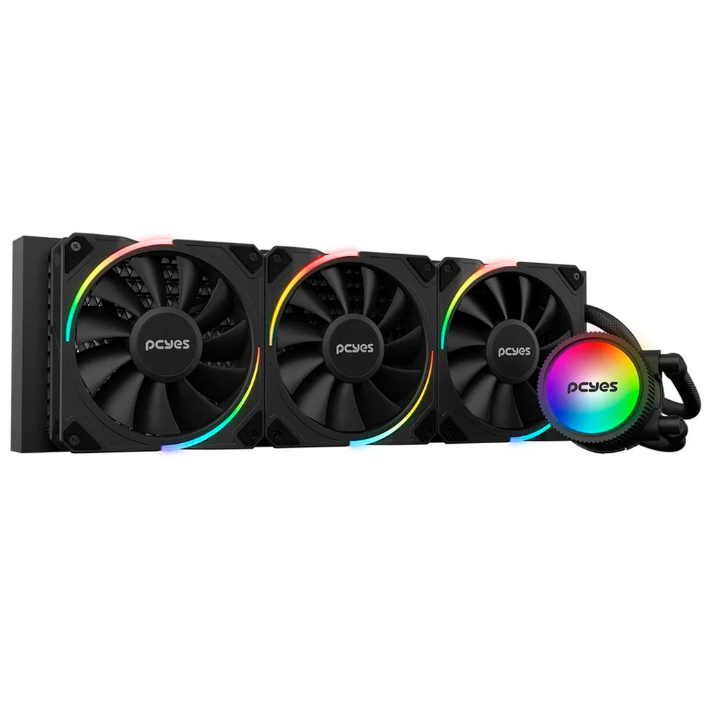 Water Cooler PCYES Sangue Frio 3 ARGB Black Vulcan 360mm TDP 350W ...
