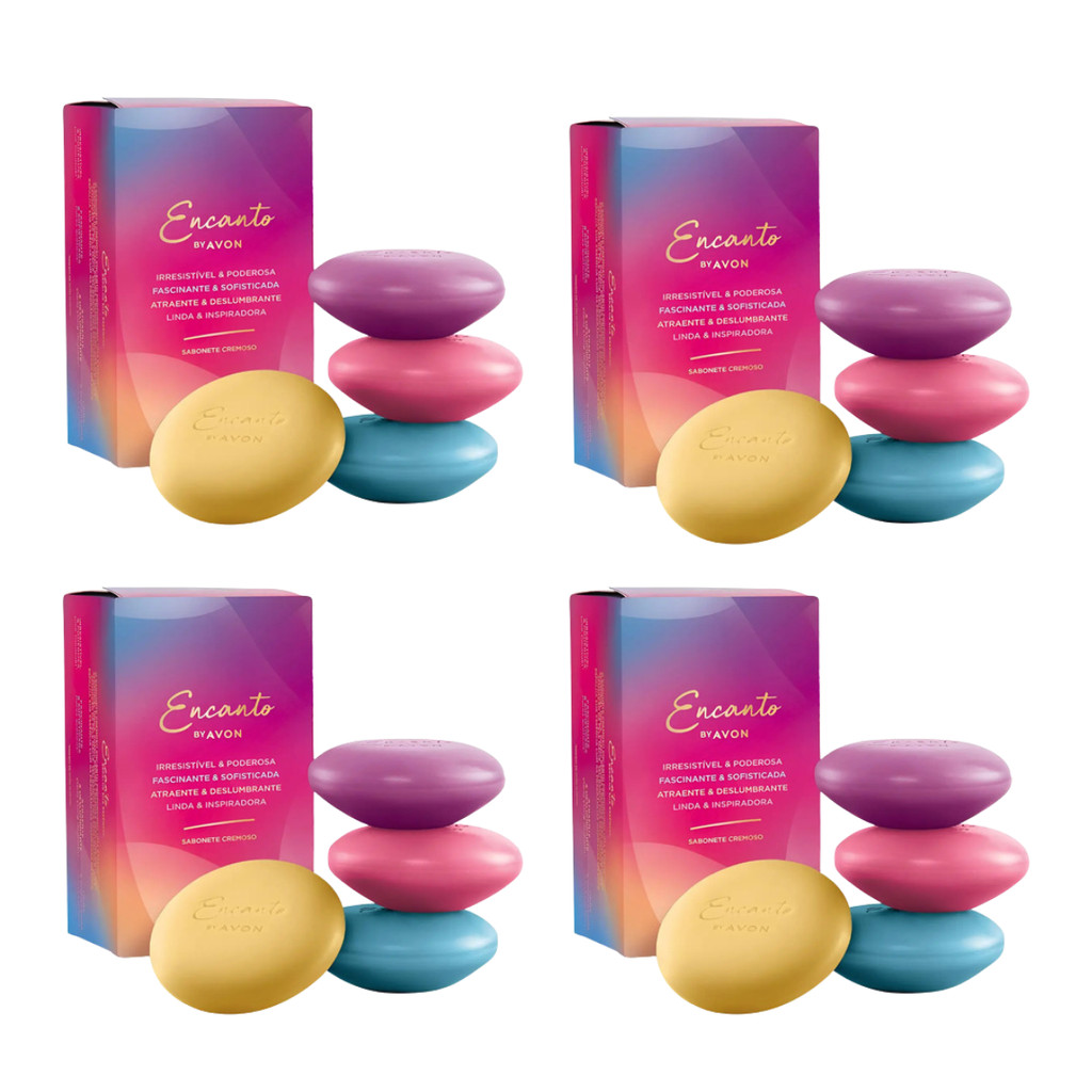 Kit 4 Caixas Sabonete Barra Mix Encanto 4un 80g Avon | Shopee Brasil