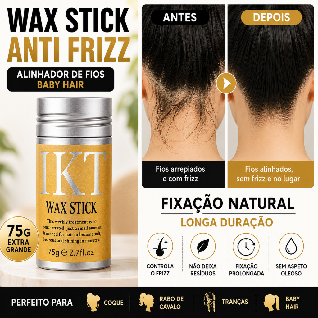 Wax Stick Anti Frizz 75g Bastão De Cera Modeladora Alinhador De Fios ...