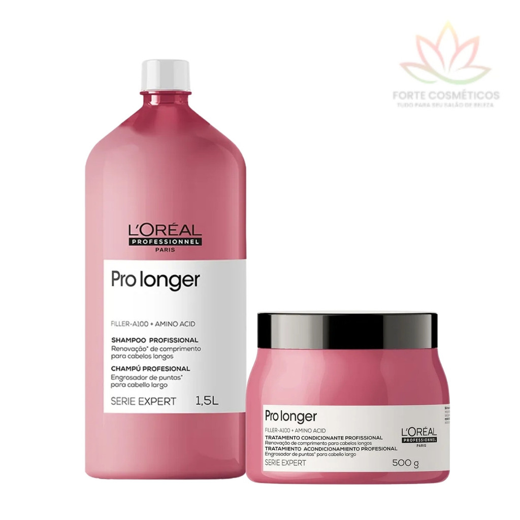 Kit Pro Longer Loreal Cabelos Danificados Shampoo 1,5L + Mascara 500g ...