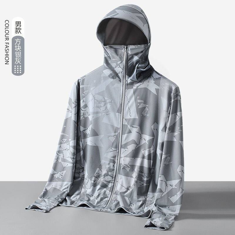 Protetor solar de seda gelo roupas masculinas verão fino Anti ...