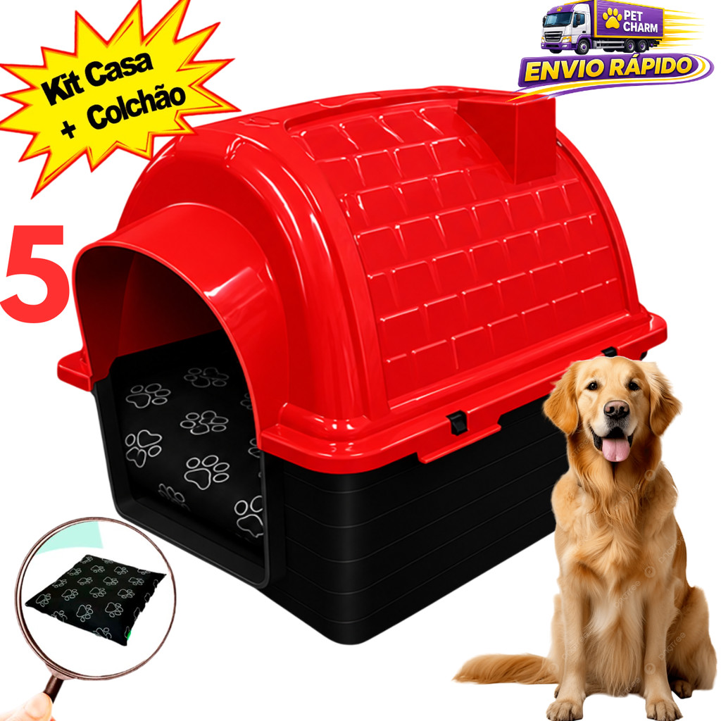 Casa Casinha Pet Cachorro N5 + Caminha Para Cachorro Casinha Pra ...