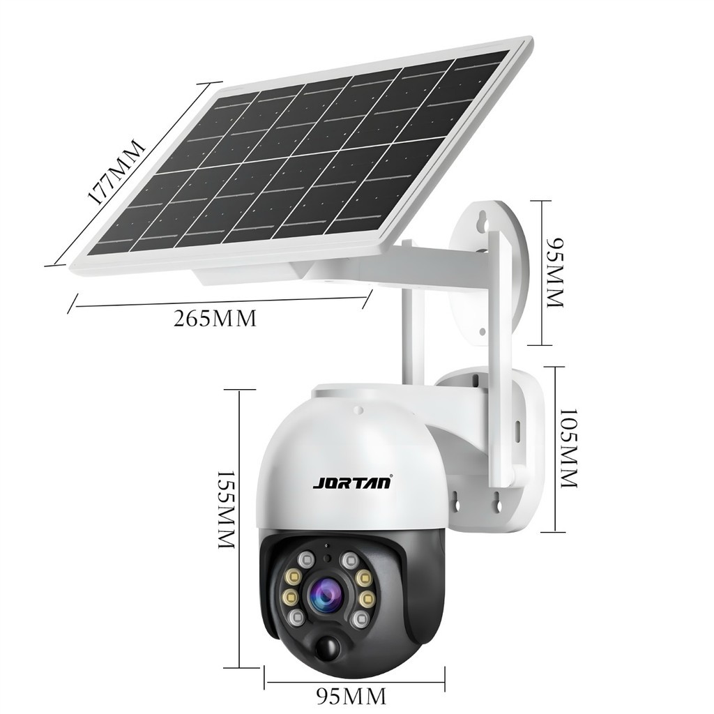 Câmera de Segurança Solar WiFi PTZ Sem Fio Painel Solar Detecção de ...
