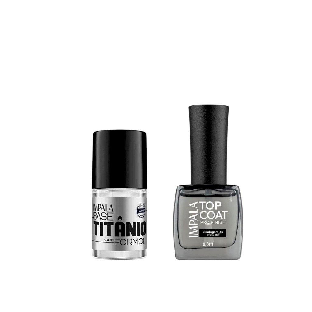 Kit Base Titânio + Esmalte Impala Top Coat Blindagem Efeito Gel ...