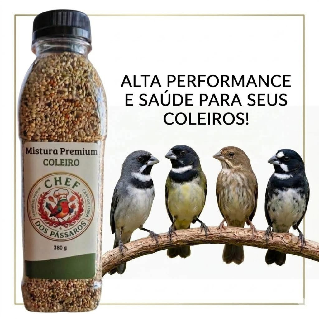 Mistura Premium COLEIRO 380g CHEF dos PÁSSAROS Coleirinha Papa Capim ...