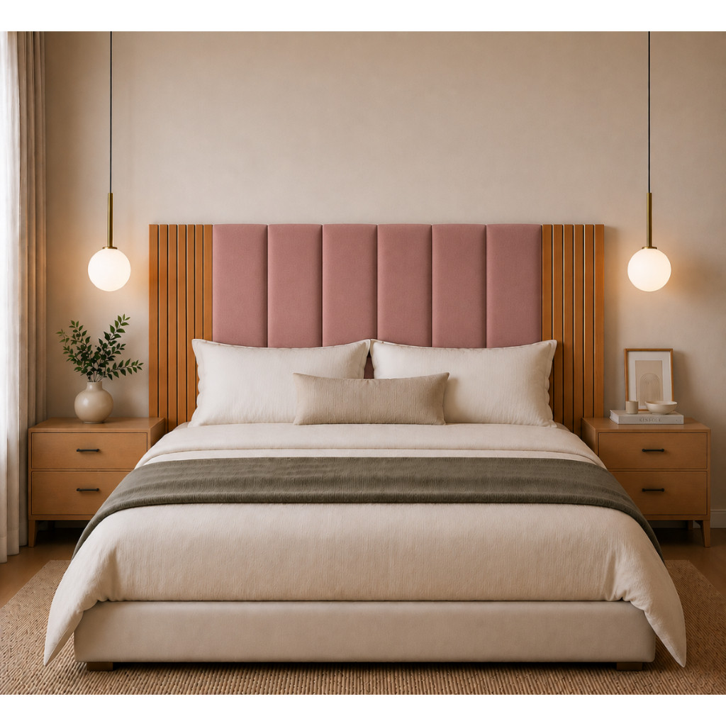 Kit Cabeceira Modular Decorativa com Painel Ripado MDF Para Cama Box ...