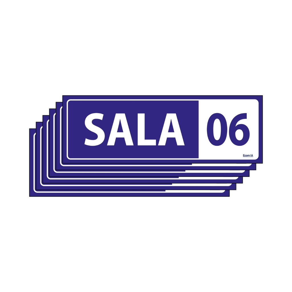 Kit 6 Placas De Sinalização Sala 06 30x10 Ecom IA - J-4060 F9e | Shopee ...
