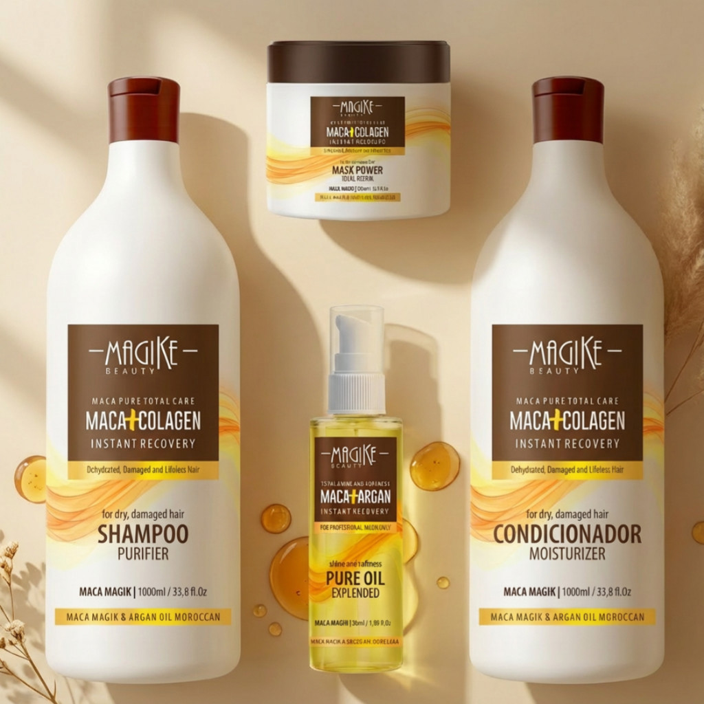 KIT 1 Shampoo 1l + Condicionador 1l + Mascara Maca 500g + Óleo Argan ...