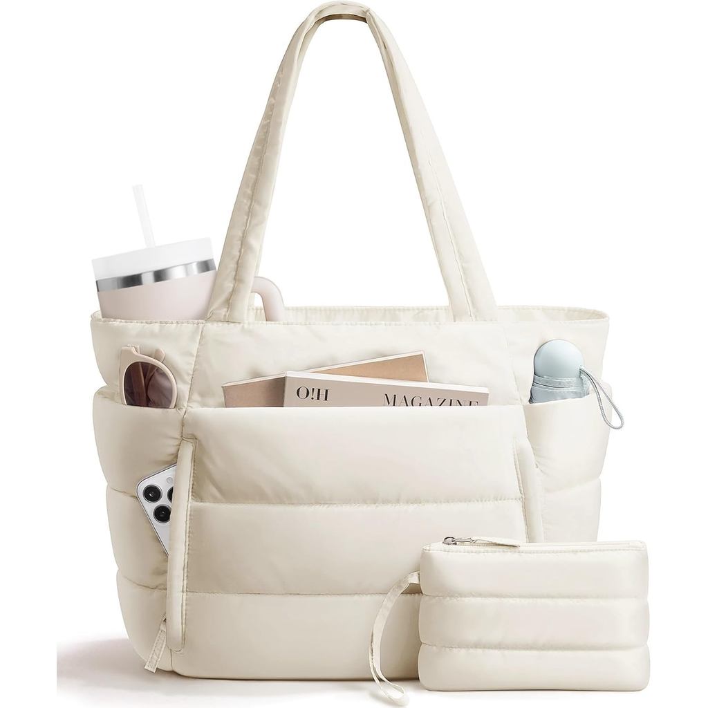 Bolsa Tote Puffer Bagstellar para Mulheres, Bolsa de Trabalho Leve e ...