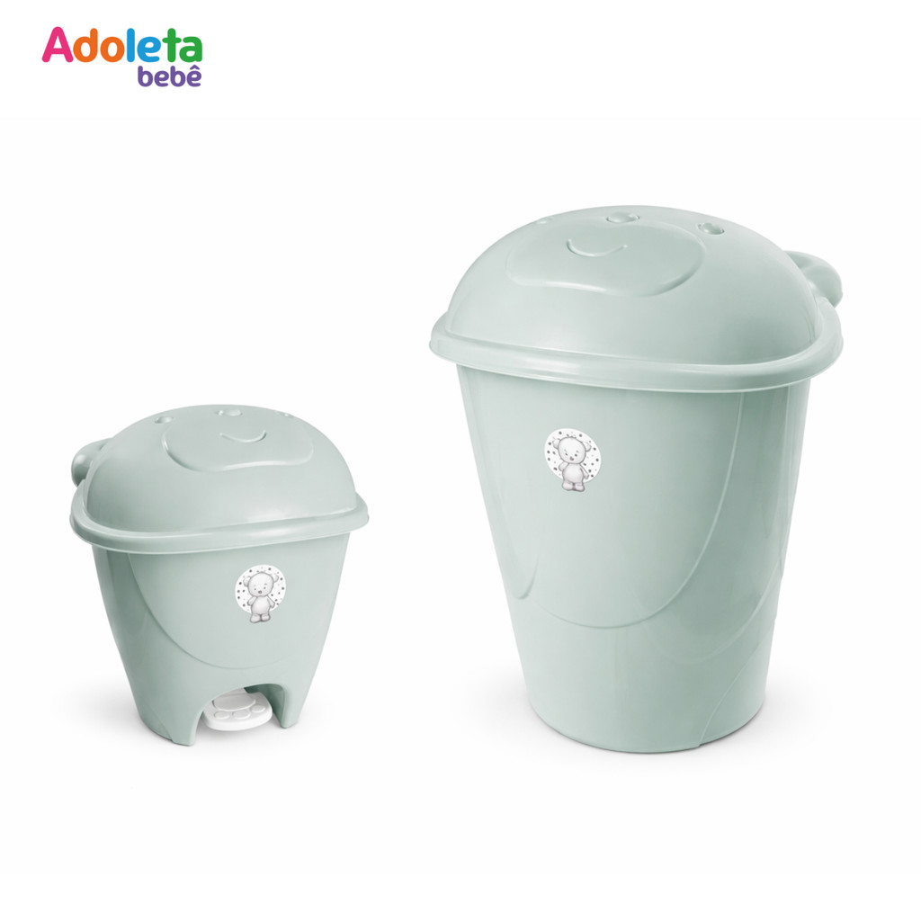 Kit Cesto 44L e Lixeira com Pedal 12L | Adoleta Verde | Organização ...