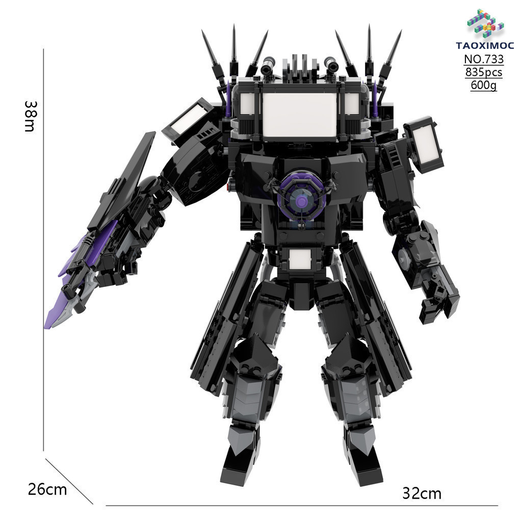 Versão Gigante 835pcs Lego Skibidi Toilet Titan Tvman 4.0 TV man Titã ...