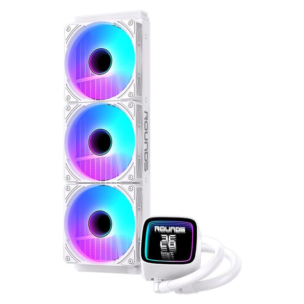 WATER COOLER ROUND5 BOREAH WHITE ARGB 360MM AMD/INTEL COM DISPLAY R5-WC ...