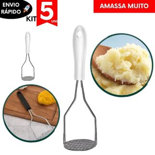 Kit Espremedor Batatas Frutas Amassado Legumes Aço Inox Esmagador ...