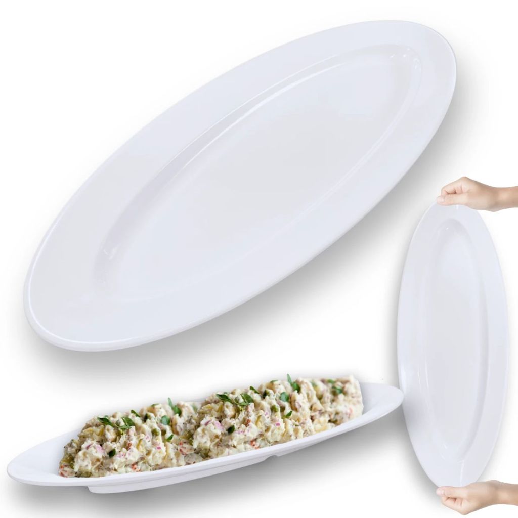 Kit 10 Travessas Grandes 60cm Melamina Premium Branca para Servir ...