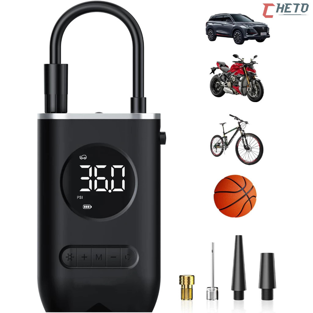 Mini Compressor de Ar Portatil Recarregavél Digital USB Calibrador Pneu ...