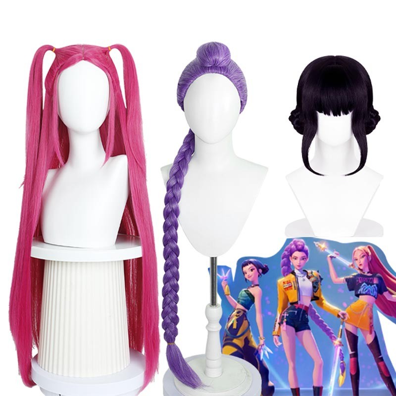 Peruca de Cosplay KPop Demon Hunters Rumi/Mira/Zoey Peruca SAnime ...