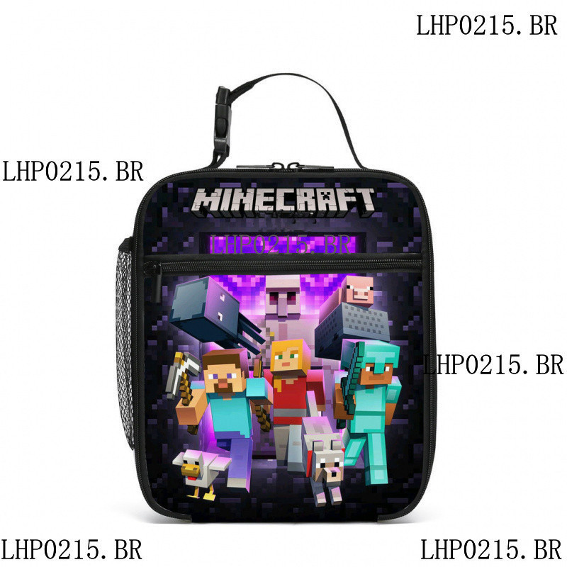 Saco de refeição de estudante Minecraft, caixa térmica de bolsa ...
