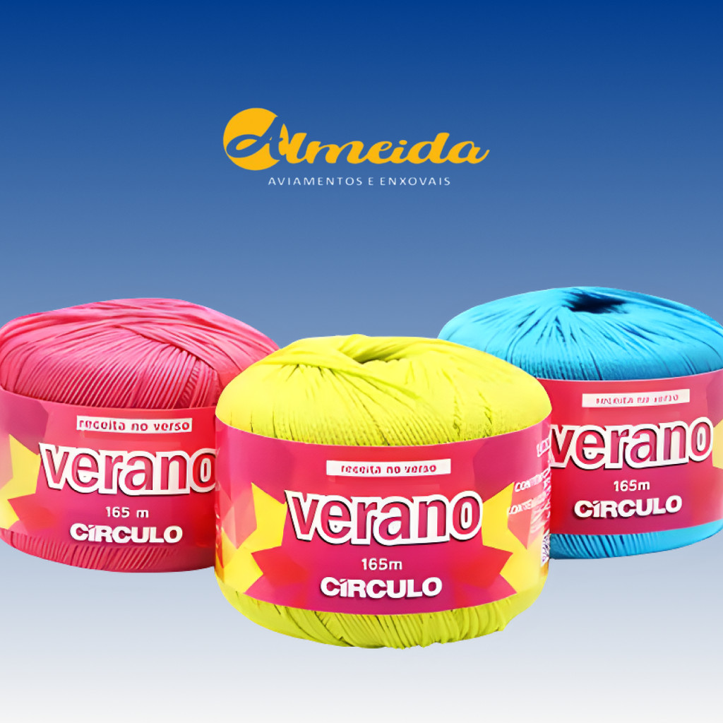 KIT - 5x Linha Fio Verano 165m 50g Círculo - Cores - Crochê / Tricô ...