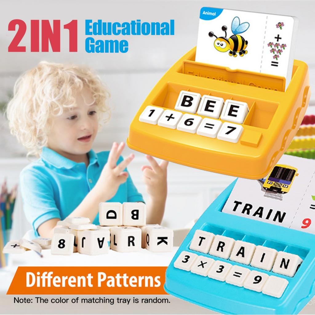 MIGUOO 2 in 1 Matching Letter Game Number Math Counting Alphabet Word ...
