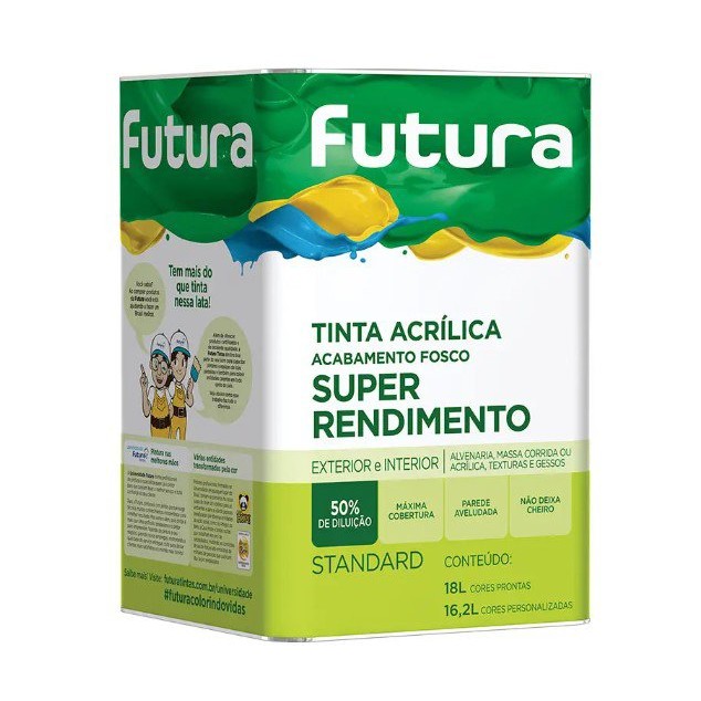 Tinta Acrílica Fosca 18L Super Rendimento FUTURA - V0030 | Shopee Brasil