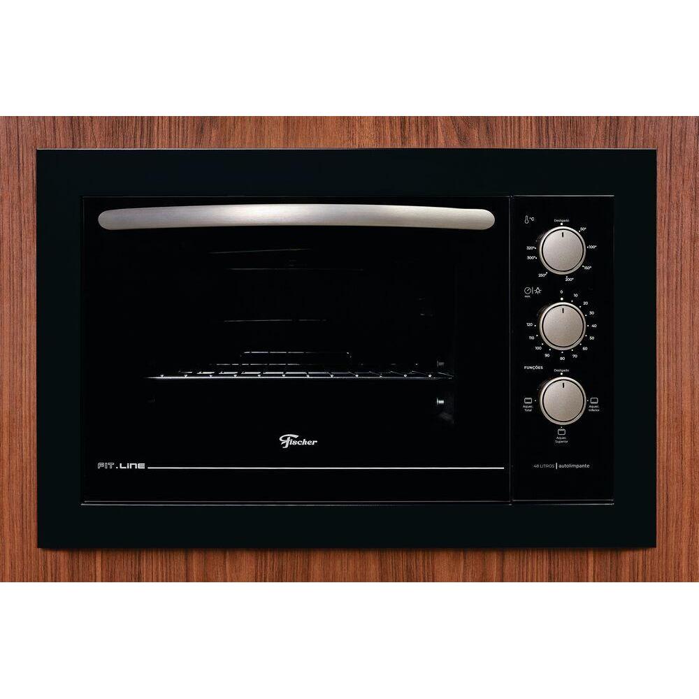 Forno Elétrico Embutir Fit Line Preto 48l Fischer | Shopee Brasil
