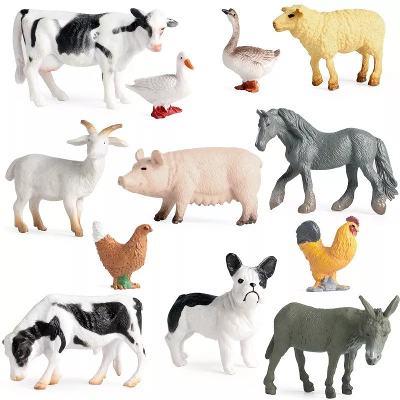 Kit Animais da Fazenda em Borracha Miniatura – Brinquedo Educativo ...
