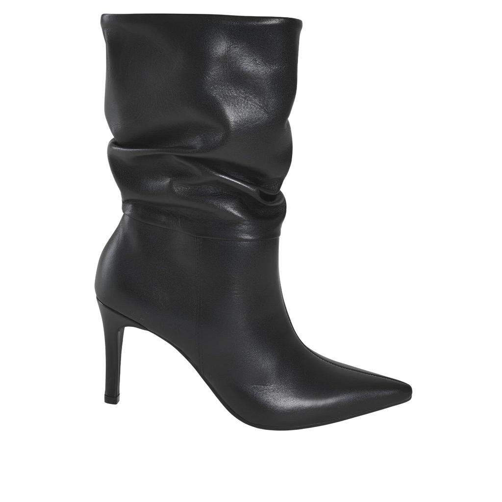 Bota Feminina Social Via Marte em Couro 345-006 Preto | Shopee Brasil