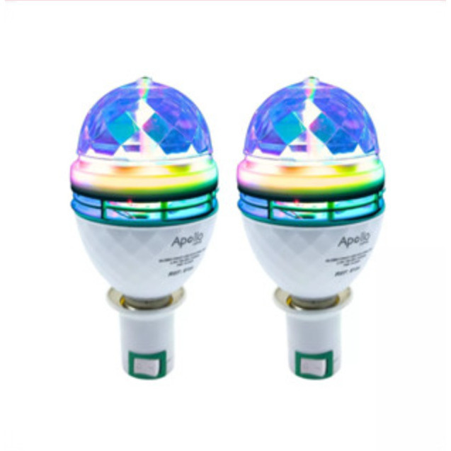 Kit 2 Lâmpadas Led Globo Rgb Giratório Luz Festa Colorido | Shopee Brasil