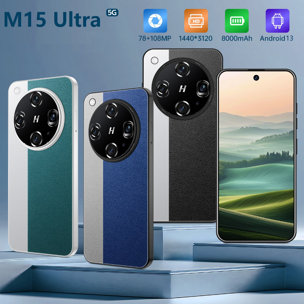 M15 Ultra 4G/5G Smartphone 6.8 Polegada HD tela cheia memória do ...
