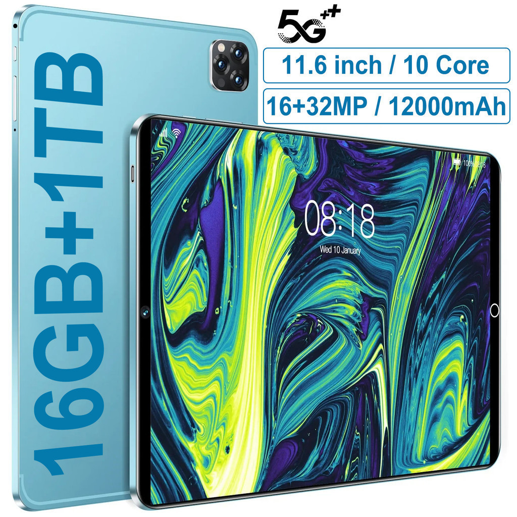 2025 versão Global Tablet PC Android 13 16GB RAM 1TB ROM 11.6 Polegada ...