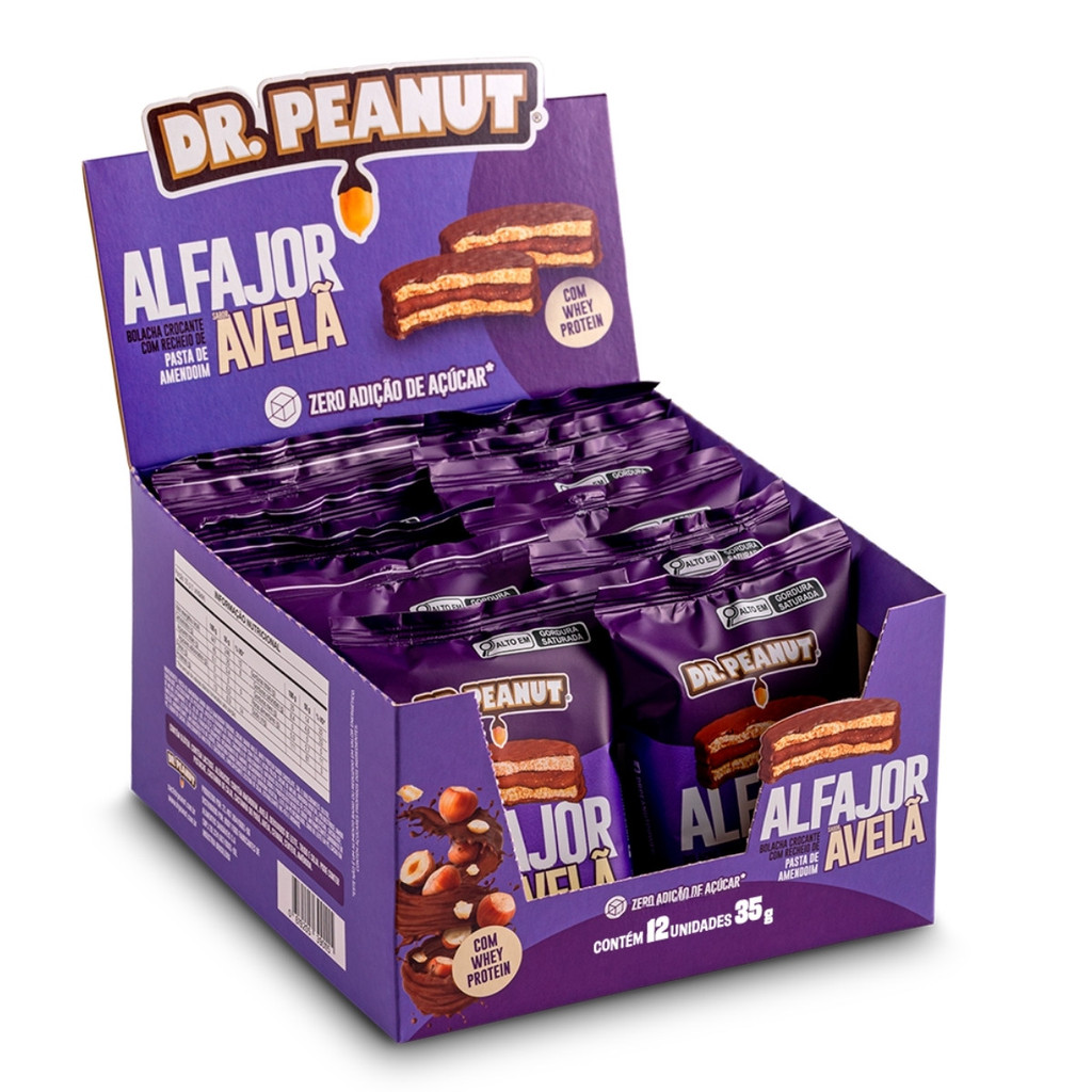 Alfajor Display C/12 Unidades De 35g Sabor Avelã Dr Peanut | Shopee Brasil