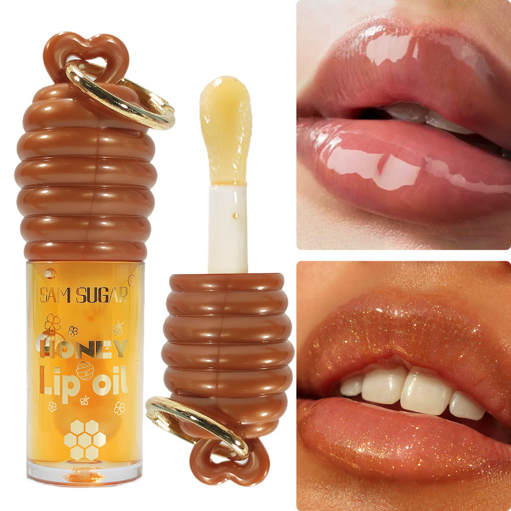 SAM SUGAR Lip Oil HONEY Essence Hidratante Gloss Com Chaveiro Pode Ser Pendurado Na Bolsa ...