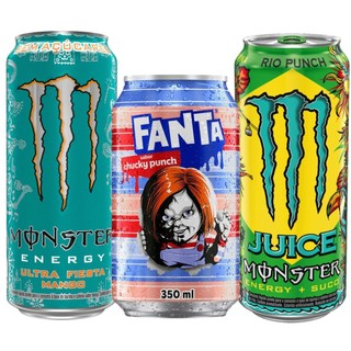 Kit Monster Rio Punch + Ultra Fiesta Mango 473ml + Fanta Chucky Punch ...