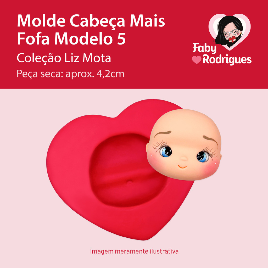 Molde de Silicone Cabeça mais Fofa Modelo 5 - Liz Mota | Shopee Brasil