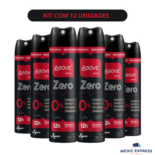 Kit com 12 Desodorante Antitranspirante Sem Alumínio | Above - Zero Men ...